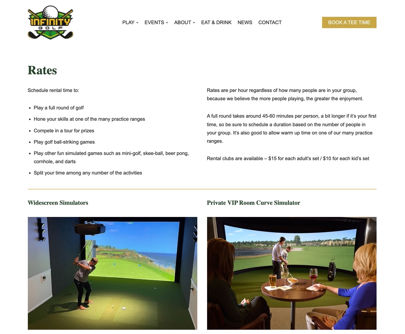 Infinity Golf - Tualatin Web